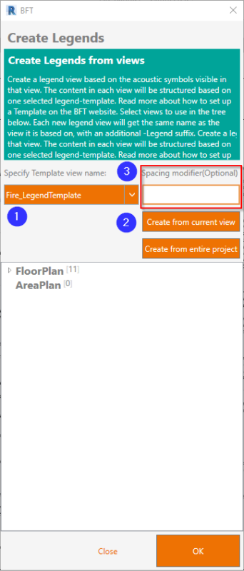 Legend tool – Naviate Bimfire